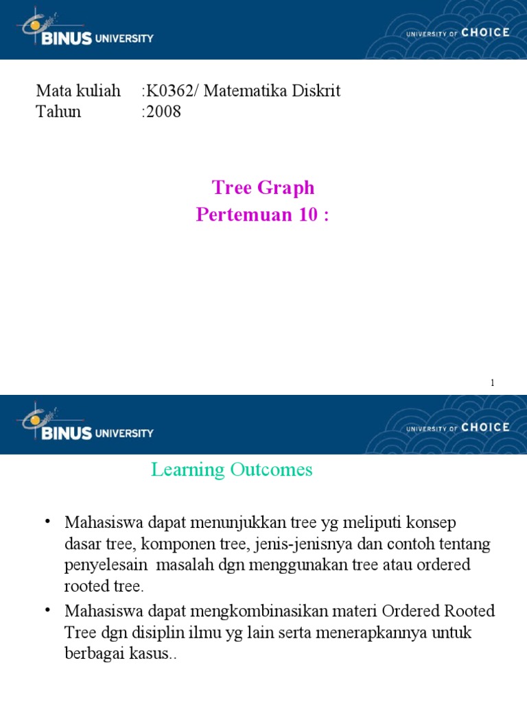 Tree Graph Pertemuan 10:: Mata Kuliah:k0362/ Matematika Diskrit Tahun ...