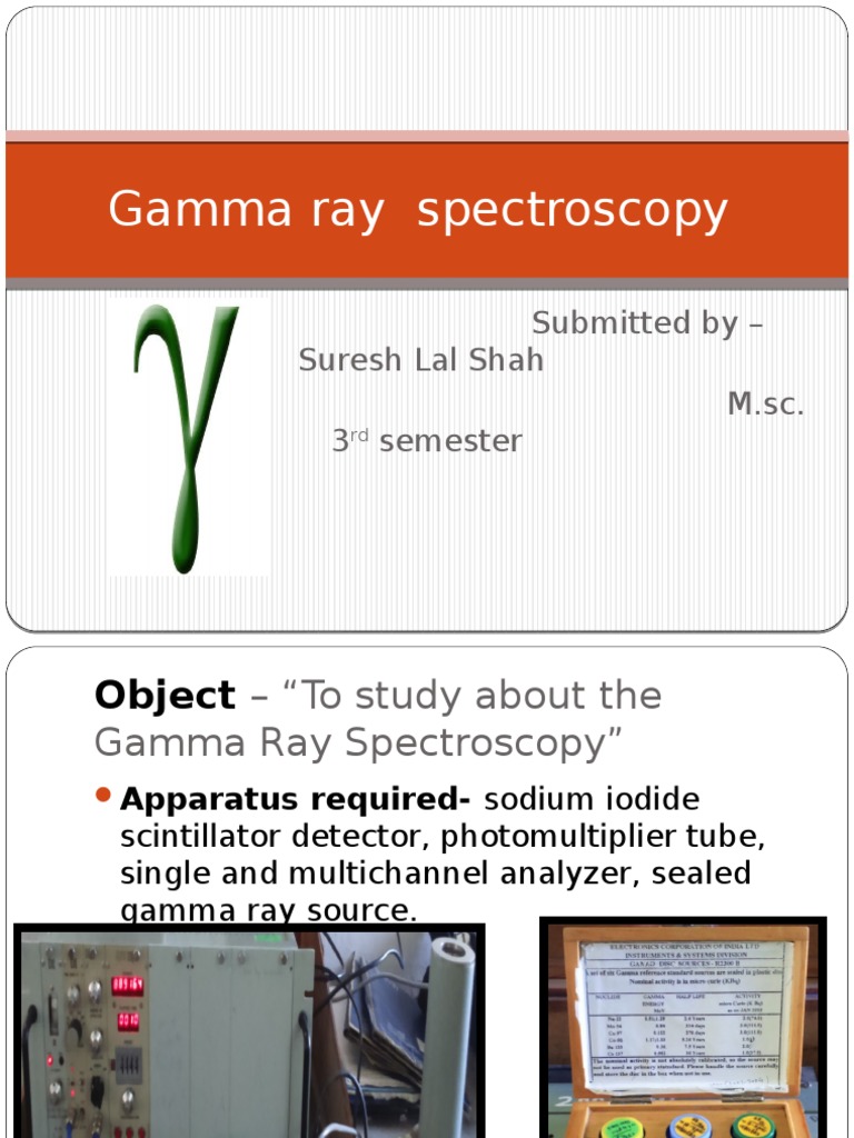 Gamma Ray Spectroscopy by Suresh Shah | PDF | Gamma Ray | Electron