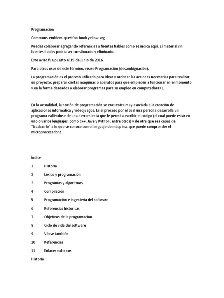 Una introducción completa a la programación: su historia, conceptos clave y procesos | PDF ...