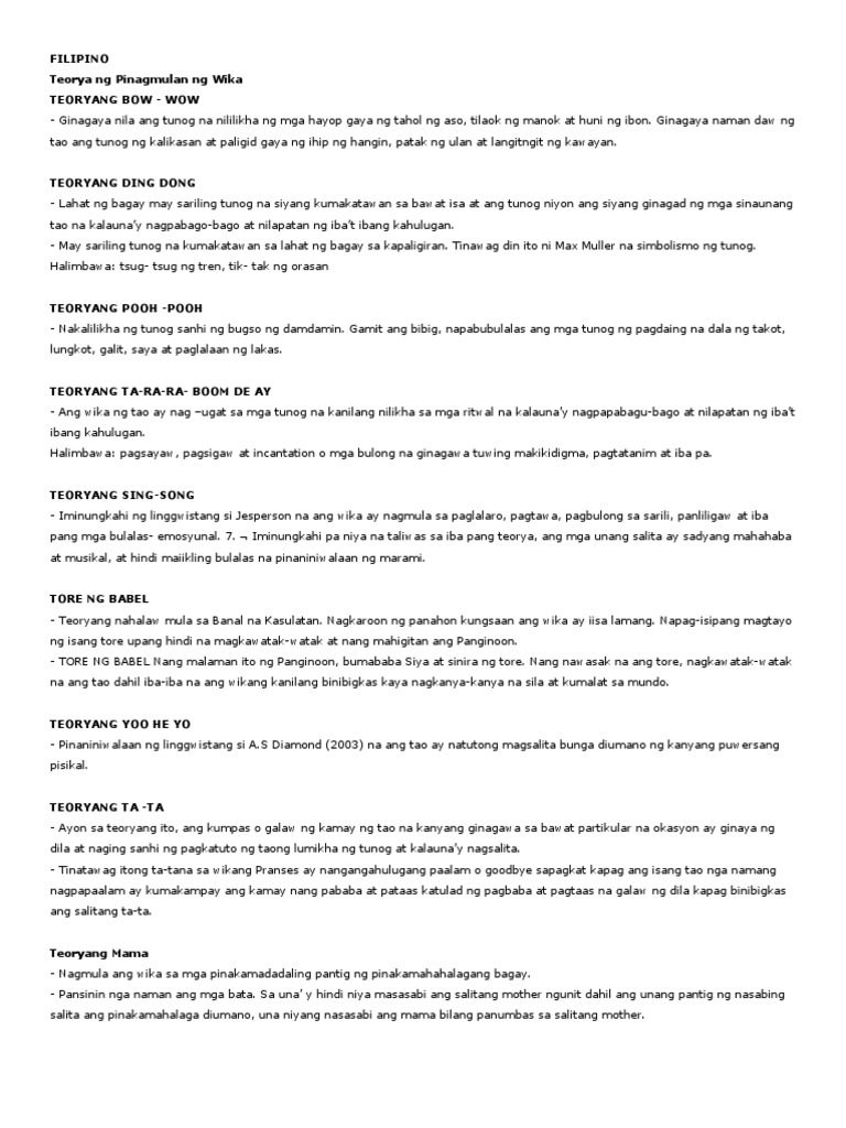 FILIPINO Handouts | PDF