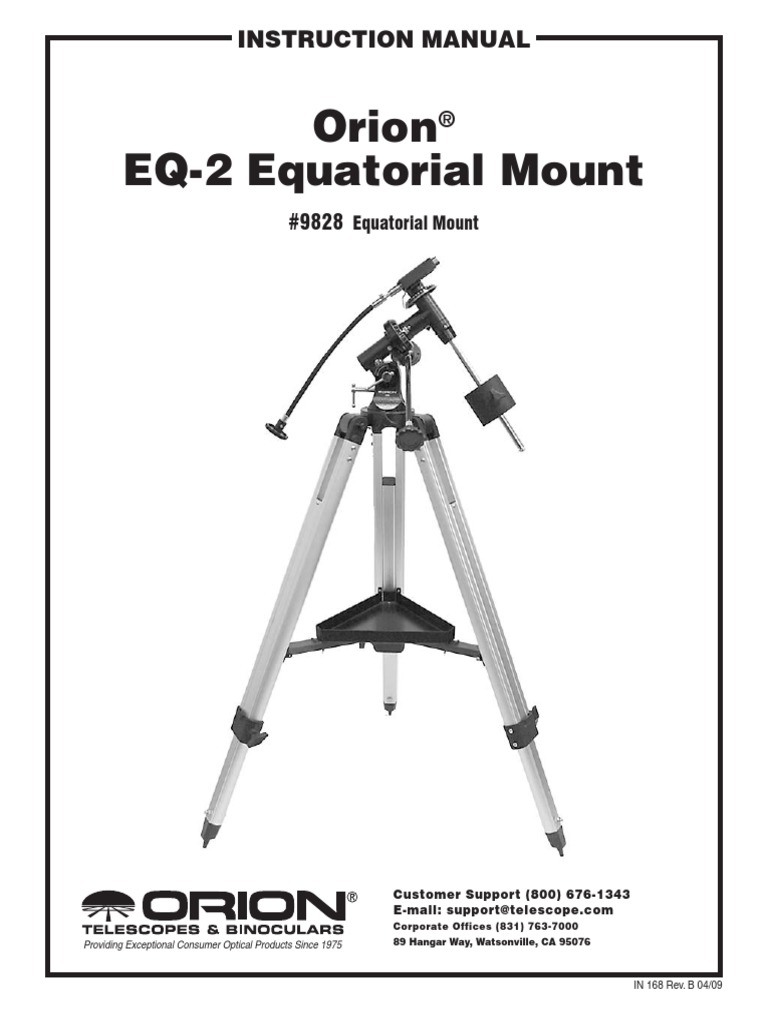 Manual Orion EQ2 | PDF | Astrometry | Scientific Observation