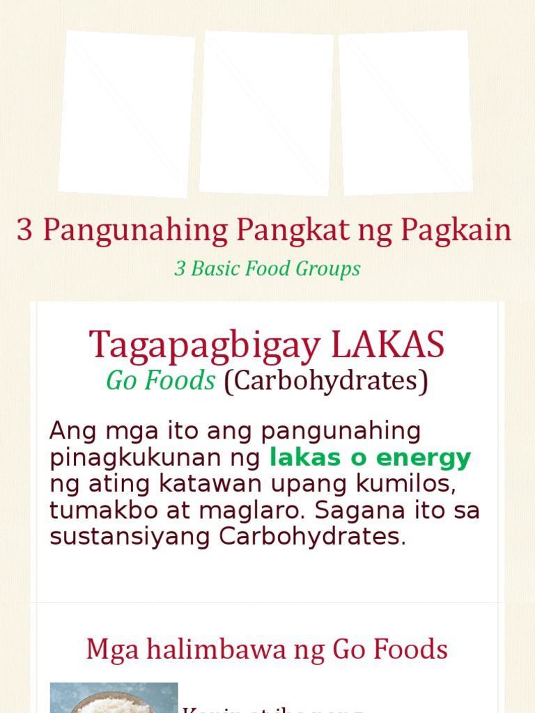 3 Pangunahing Pangkat NG Pagkain | PDF