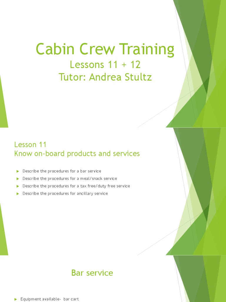 Cabin Crew Training - Lesson11and12 PDF | PDF | Flight Attendant ...
