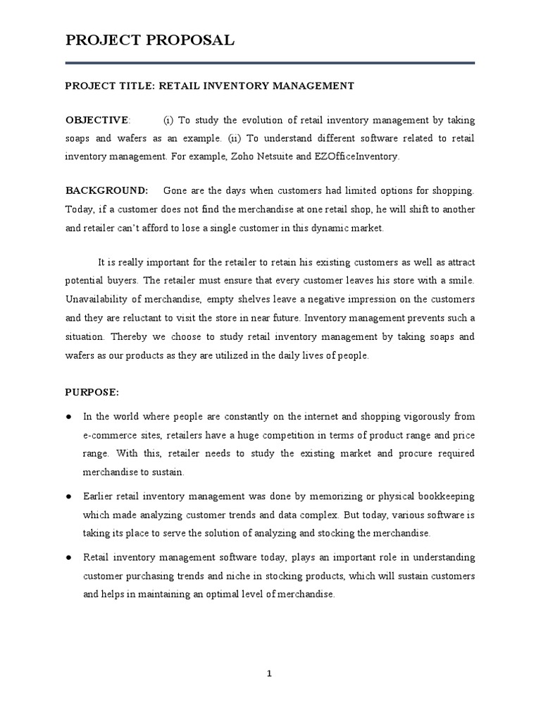 Retail Inventory Management Proposal | PDF | Retail | Inventory