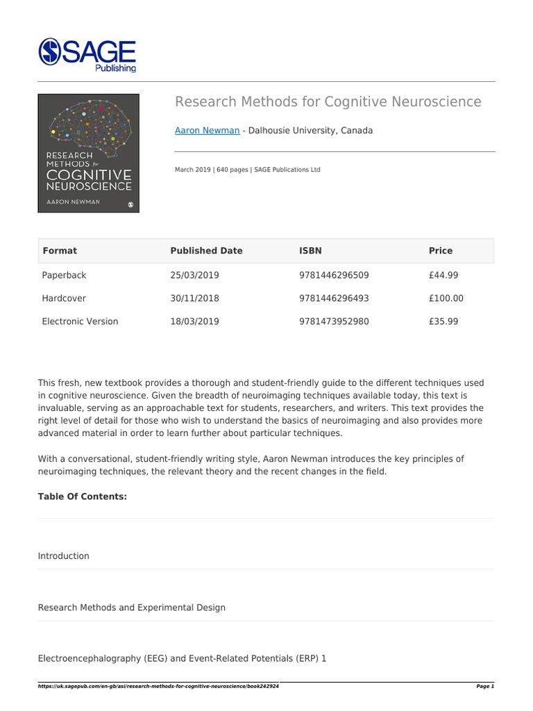 Research Methods For Cognitive Neuroscience | PDF | Neuroimaging ...