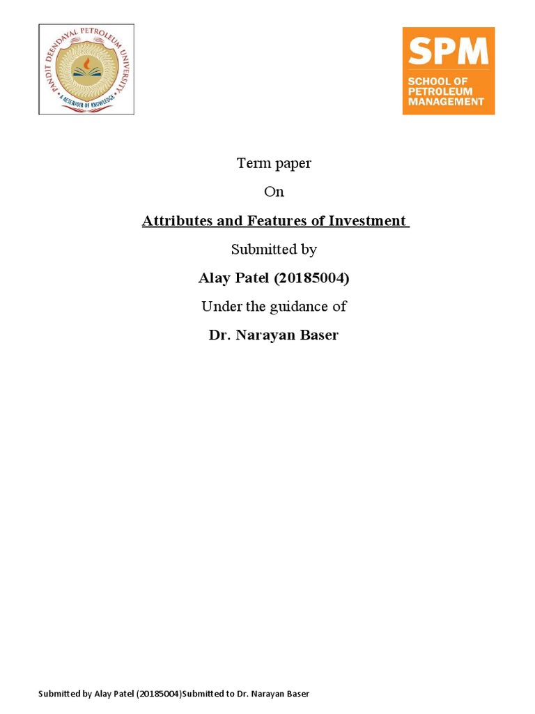Attributes and Features of Investment | PDF | Financial Risk | Investor