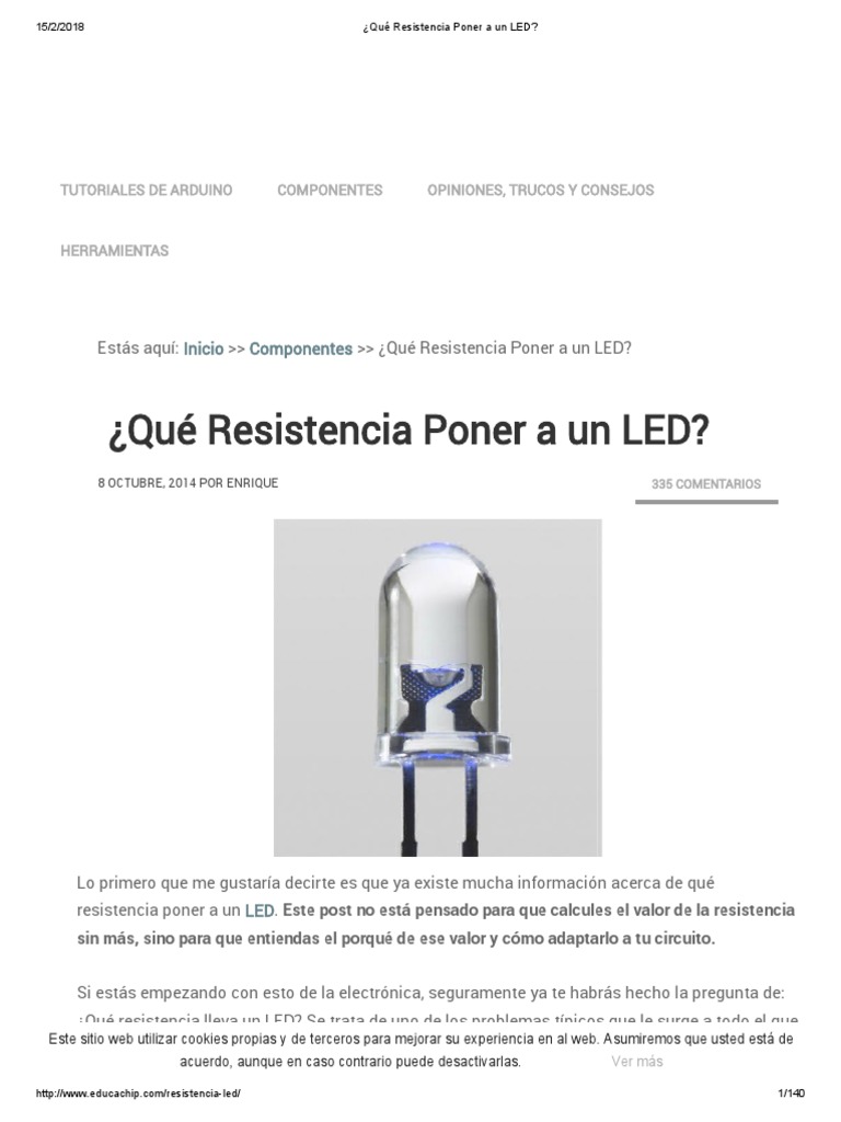 ¿Qué Resistencia Poner A Un LED | PDF | Resistencia Eléctrica y ...