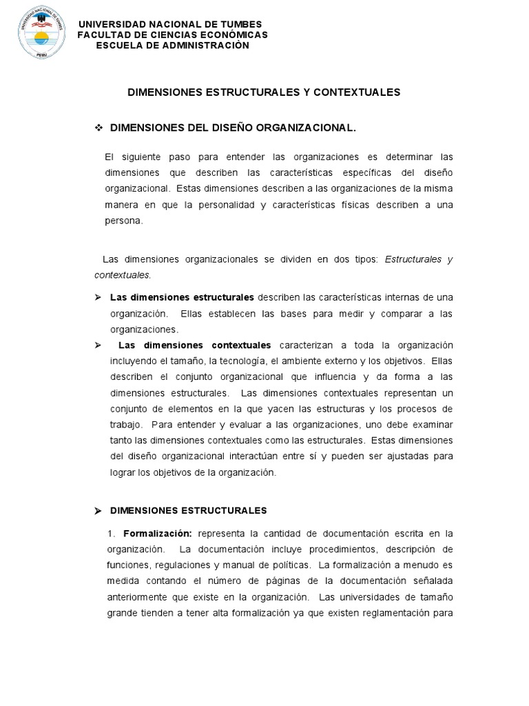 Dimensiones Estructurales y Contextuales | PDF | Diseño | Ciencias económicas
