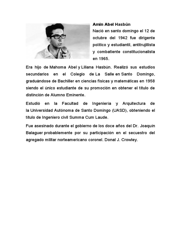 Biografía de Amín Abel Hasbún | PDF | Gobierno | Agitación