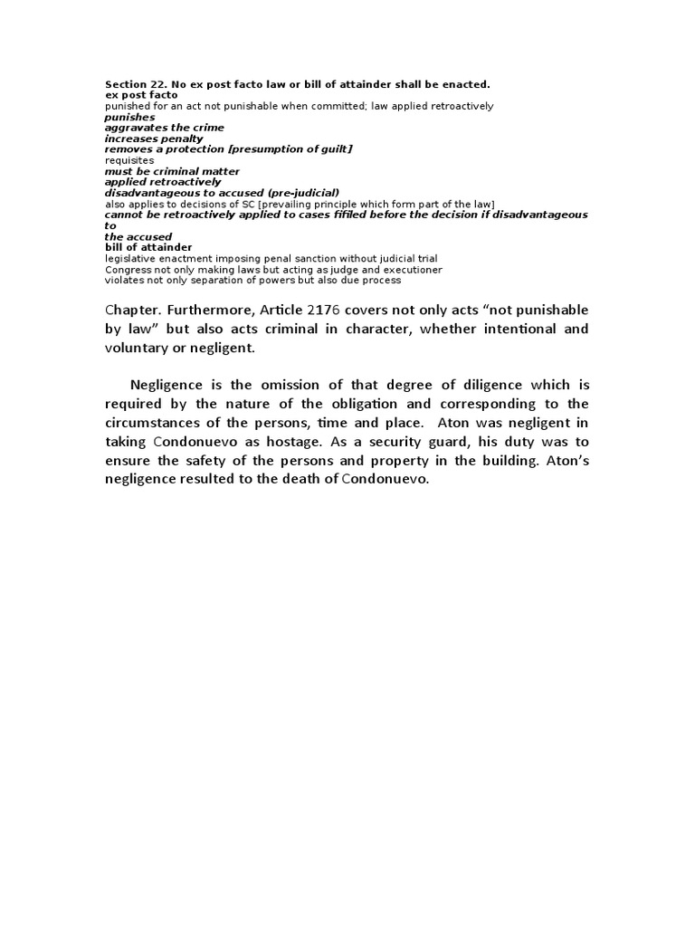 Prohibition of Ex Post Facto Laws | PDF