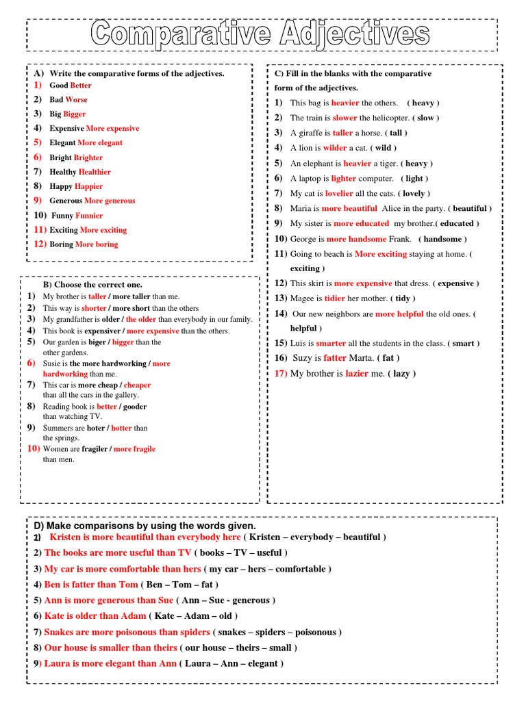 Parative Adjectives | PDF