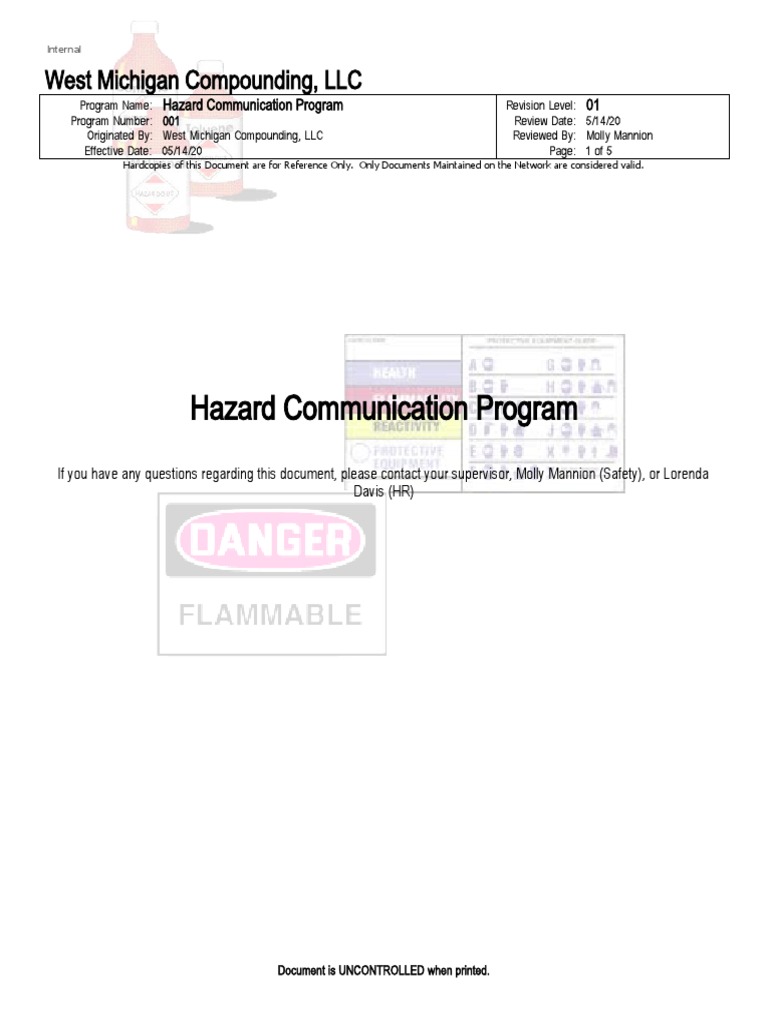 Hazard Communication Program - 010 | PDF | Dangerous Goods | Labor ...