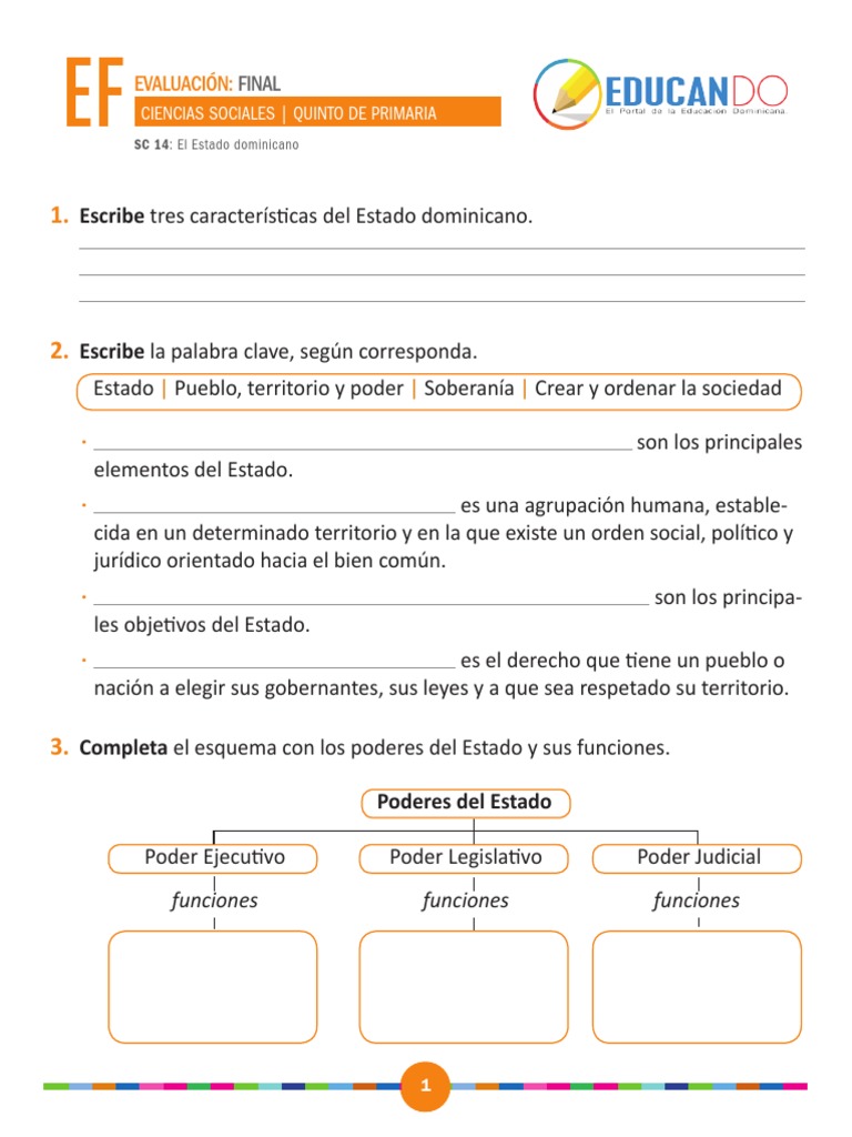 Sociales Sobre El Gobierno y Los Poderes Del Estado | PDF | Separación ...
