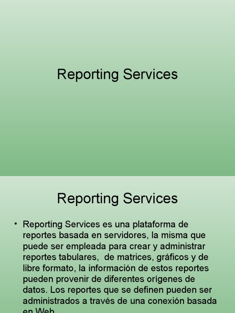 Reporting Services | PDF | Servidor SQL de Microsoft | Informática