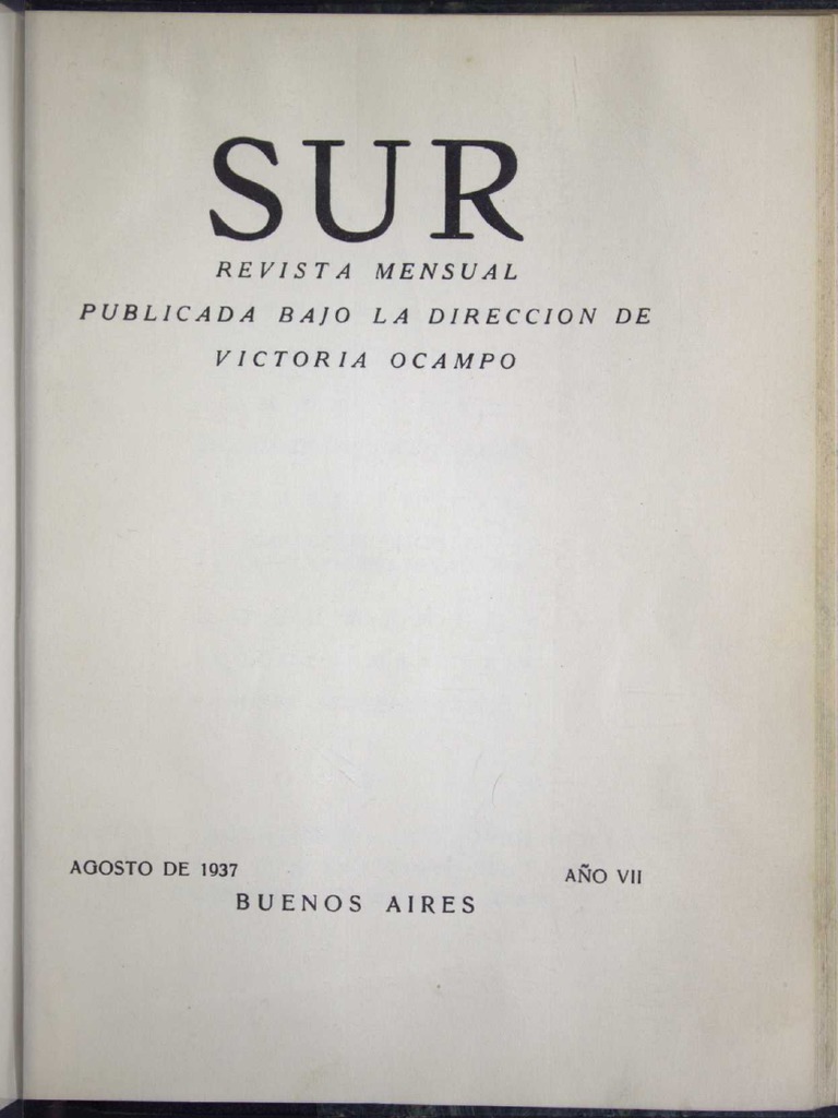Revista Sur 1937 n35 Crítica de Victória Ocampo Sobre Viaje Olvidado PDF | PDF