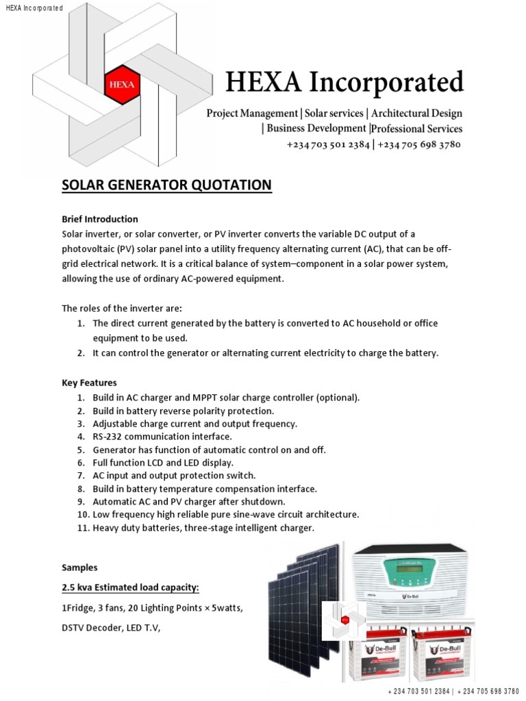 Solar Quotation PDF | PDF | Solar Power | Power Inverter