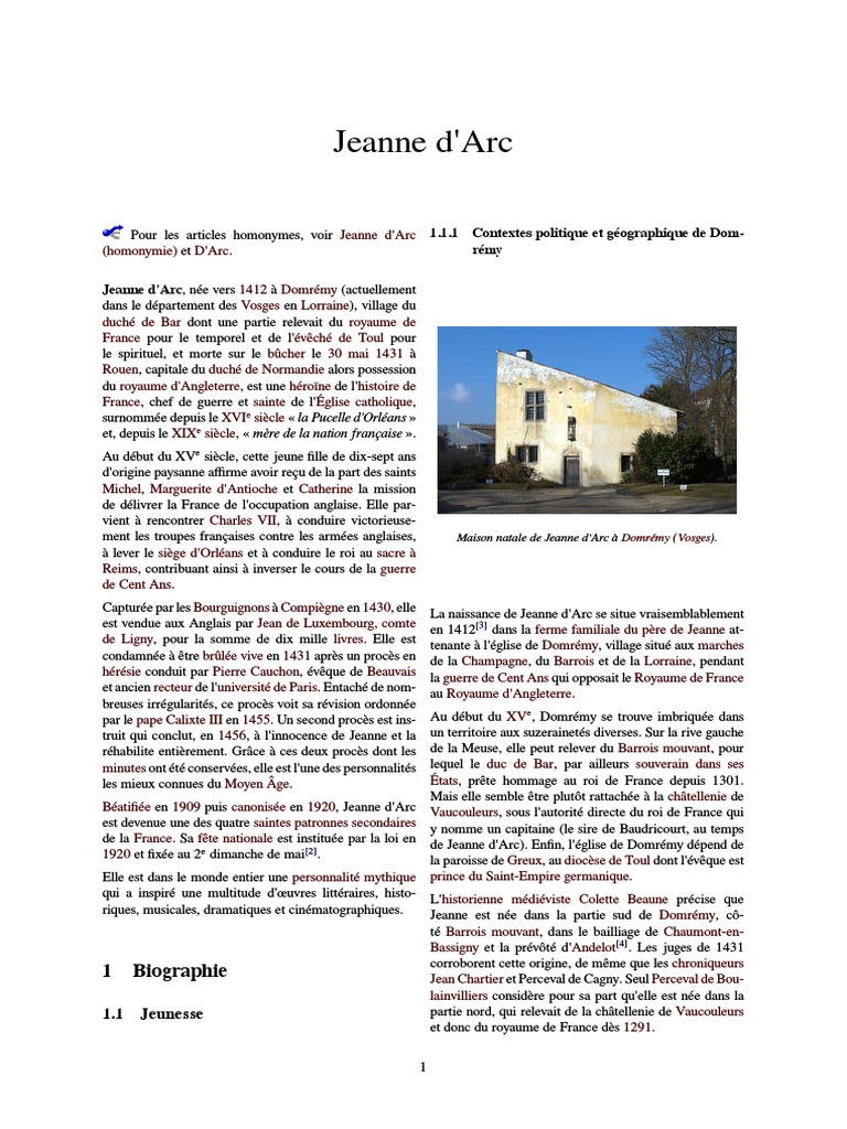 Jeanne-dArc - Biografia en Frances | PDF | Jeanne d'Arc | Royaume de France