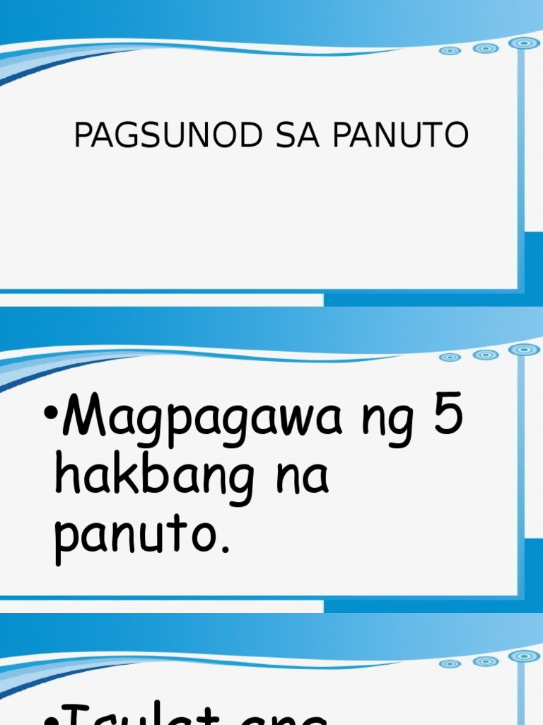 Pagsunod Sa Panuto | PDF