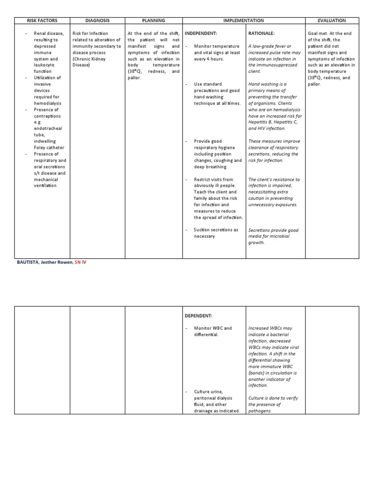 NCP - Risk For Infection | PDF | Infection | Network Protocols