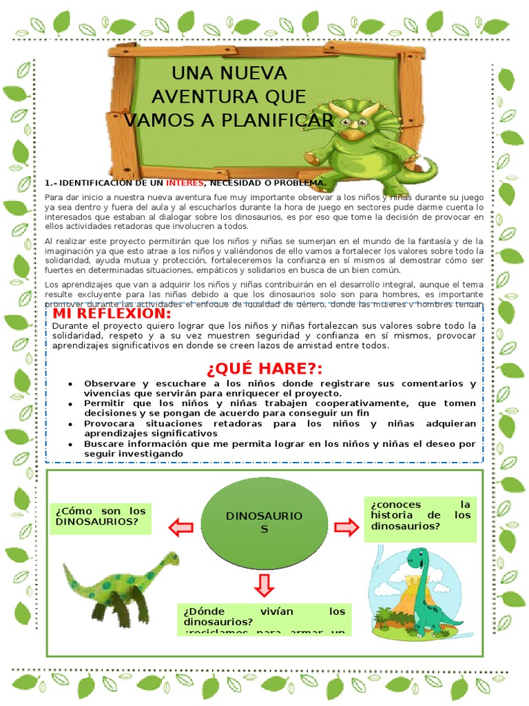 Proyecto de Dinosaurios para Niños | PDF | Dinosaurios | Aprendizaje