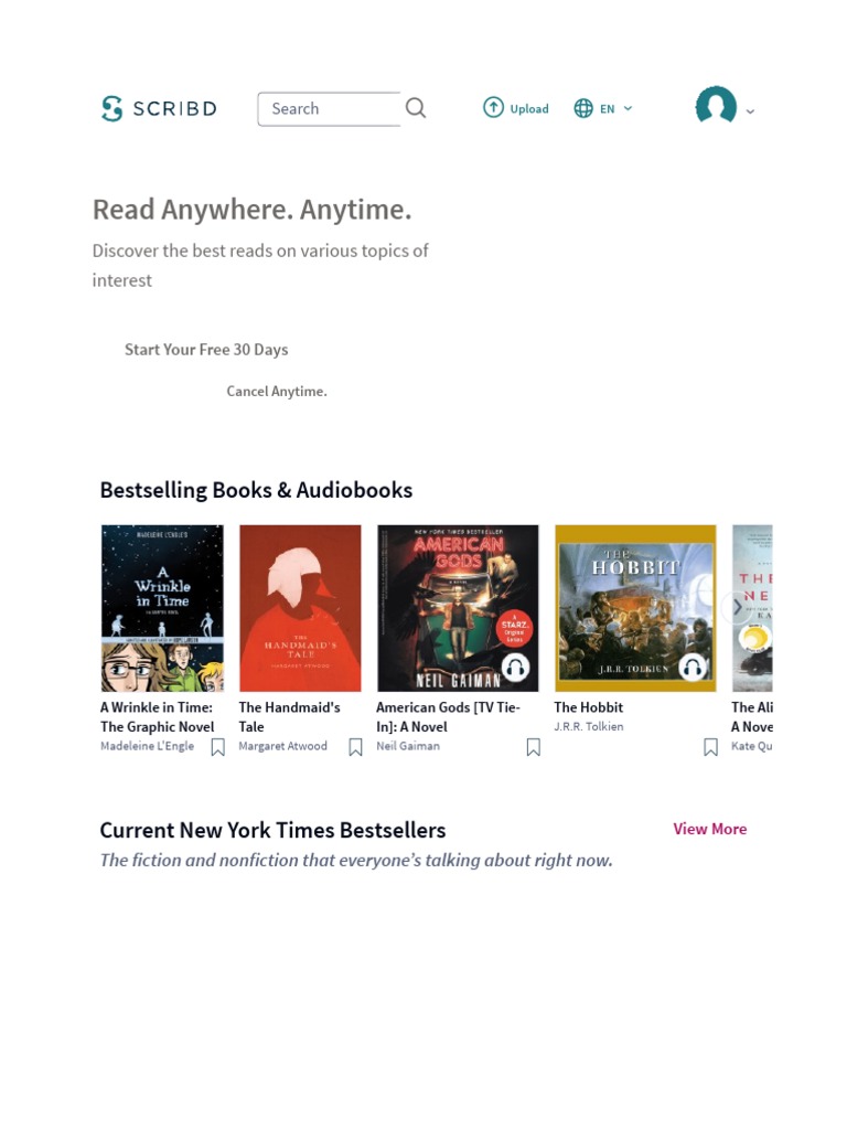 Read Anywhere. Anytime.: Bestselling Books & Audiobooks | PDF