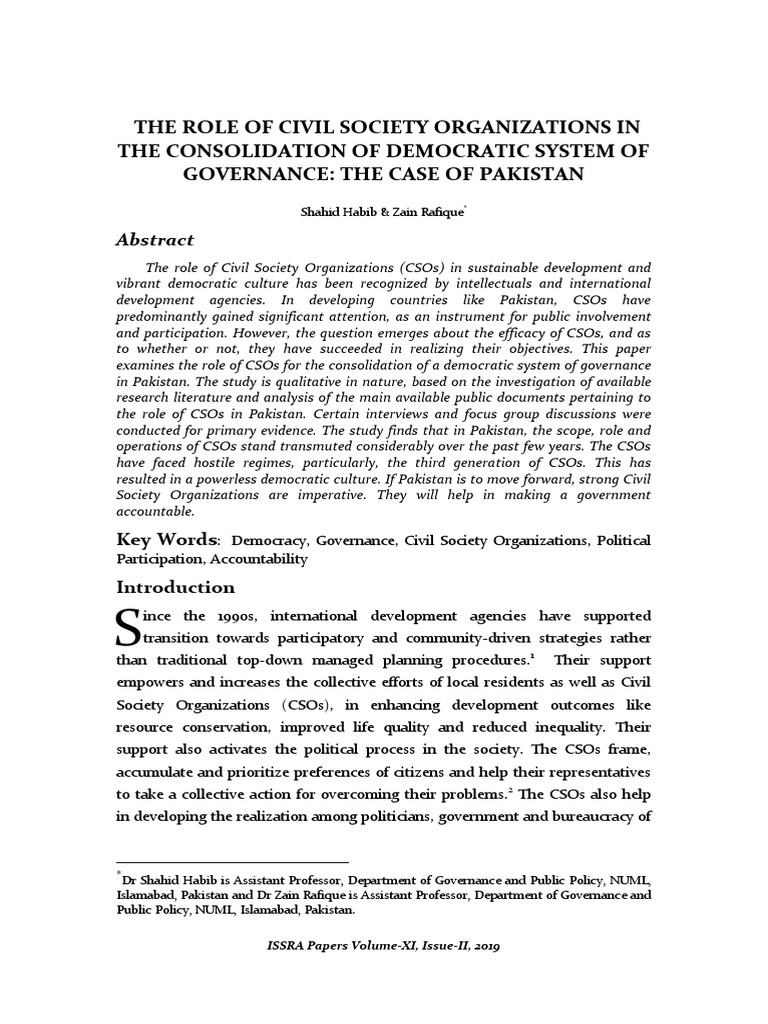 02 The Role of Civil Society Organizations | PDF | Civil Society ...