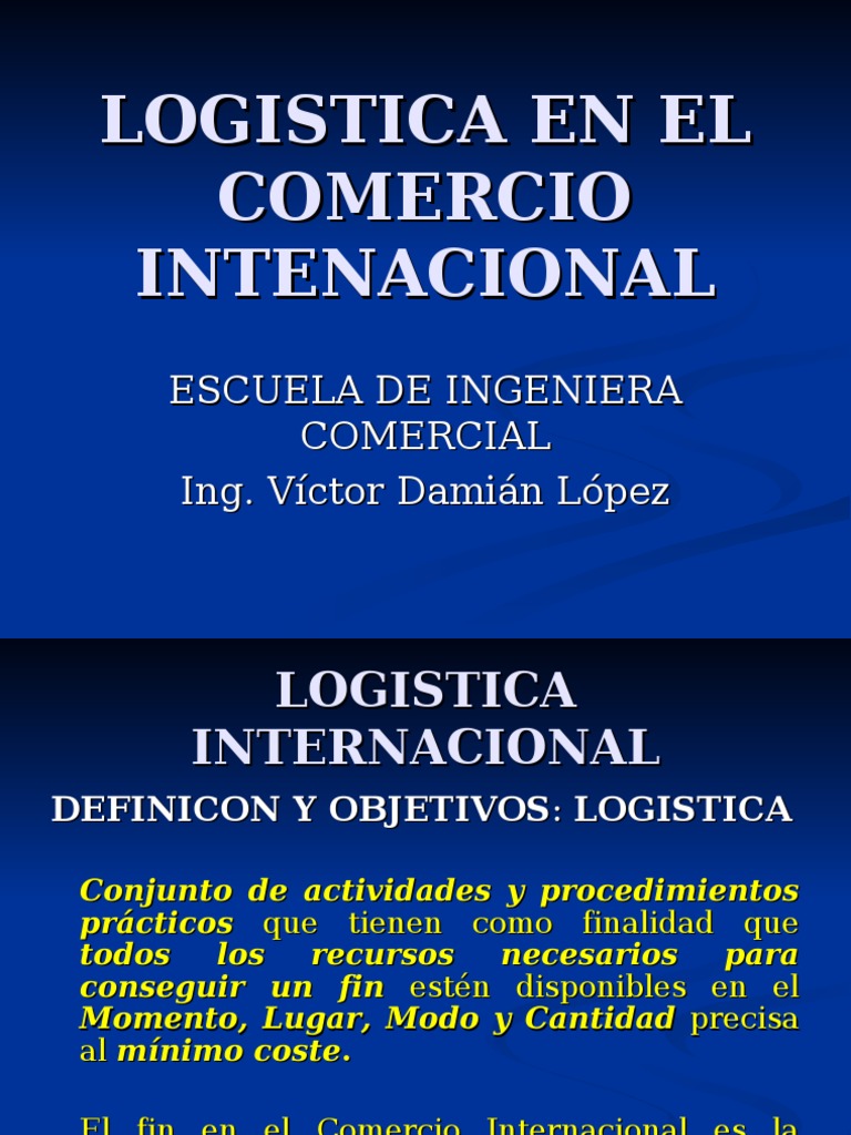 Logística Internacional: Definición y Componentes | PDF | Logística ...