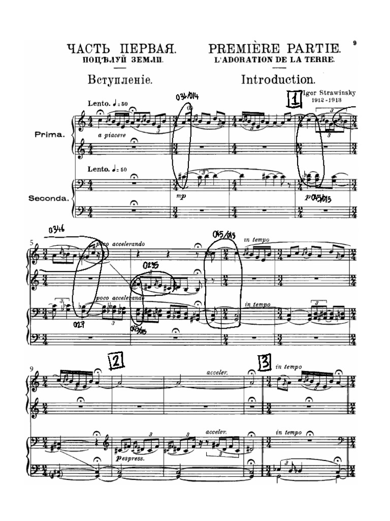 Stravinsky-Rite of Spring Piano Score With Measure Numbers | PDF