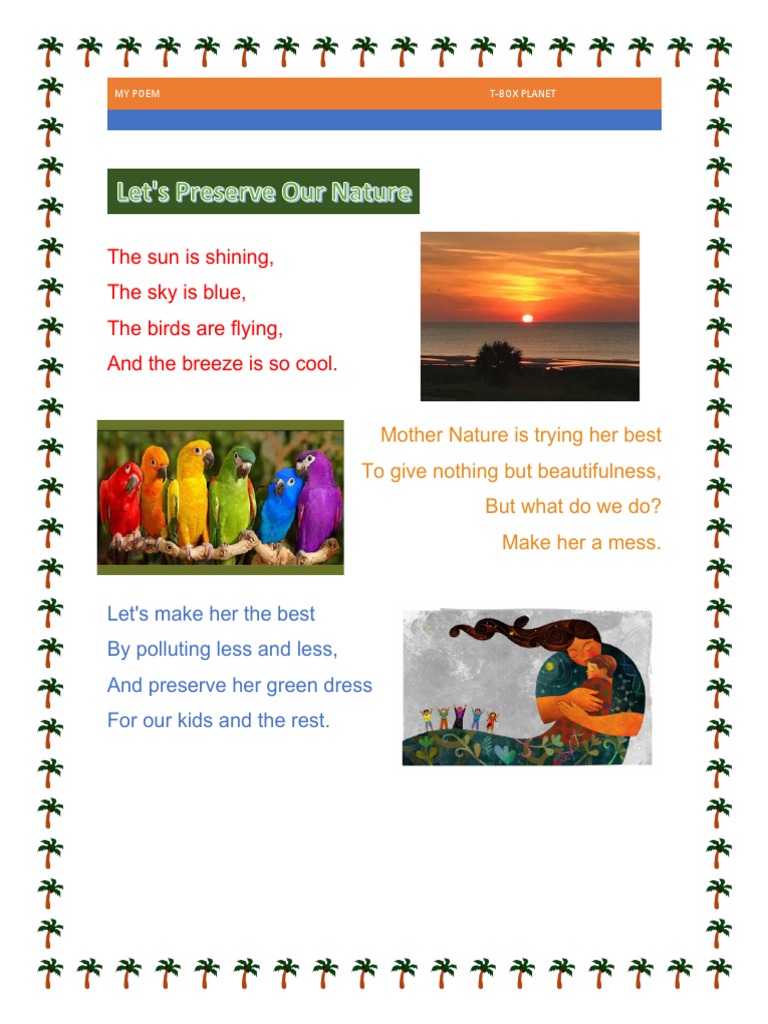 Let's Preserve Our Nature Poem | PDF