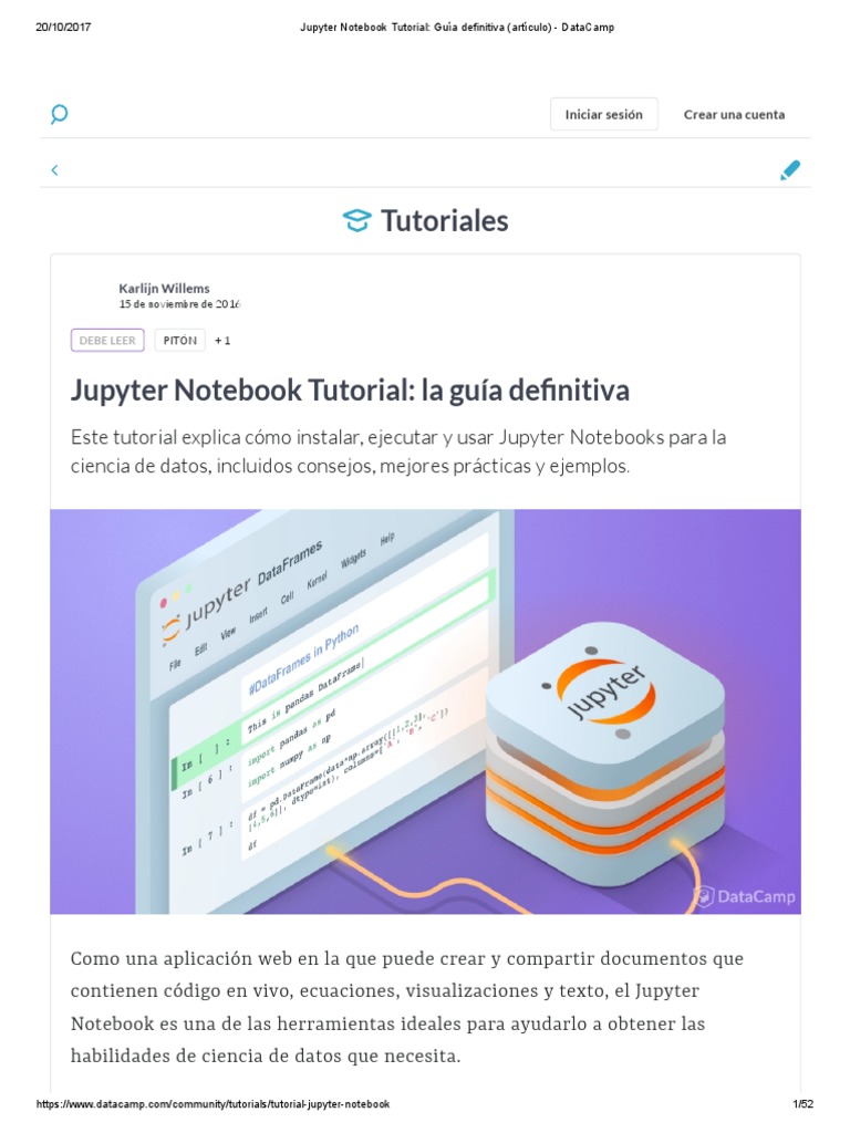 Jupyter Notebook Tutorial - Guía Definitiva (Artículo) - DataCamp | PDF ...
