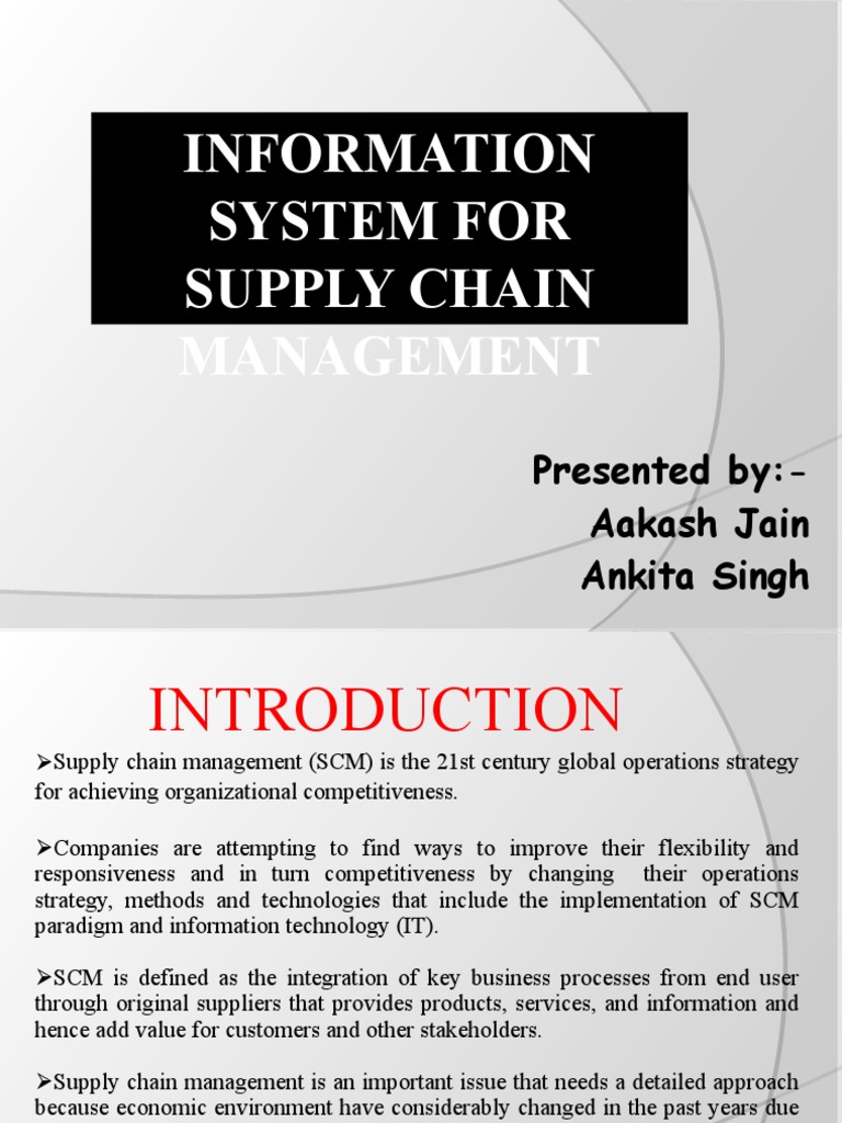 Information System For Supply Chain Management | PDF | Supply Chain ...
