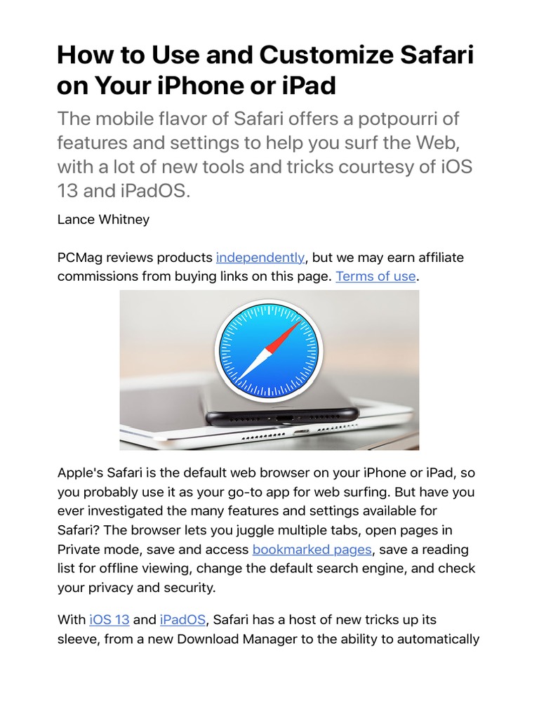 How To Use and Customize Safari On Your Iphone or Ipad | PDF | Safari ...