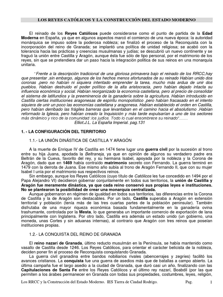 Los RRCC y El Estado Moderno | PDF | Imperio español | Islas Canarias