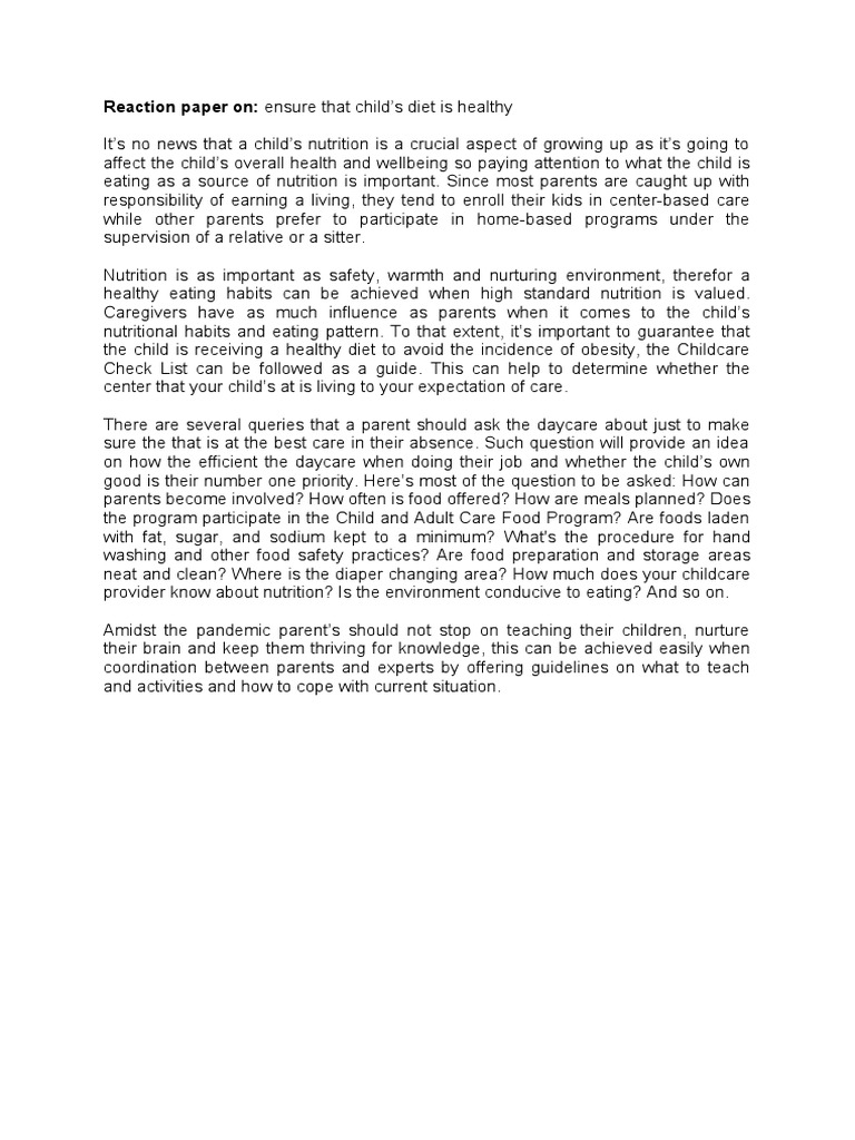 Reaction Paper ECC RLE | PDF