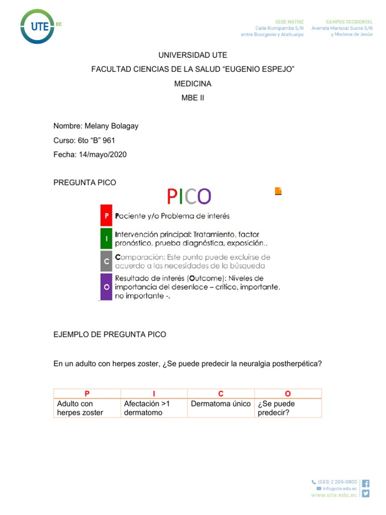 Pregunta PICO | PDF
