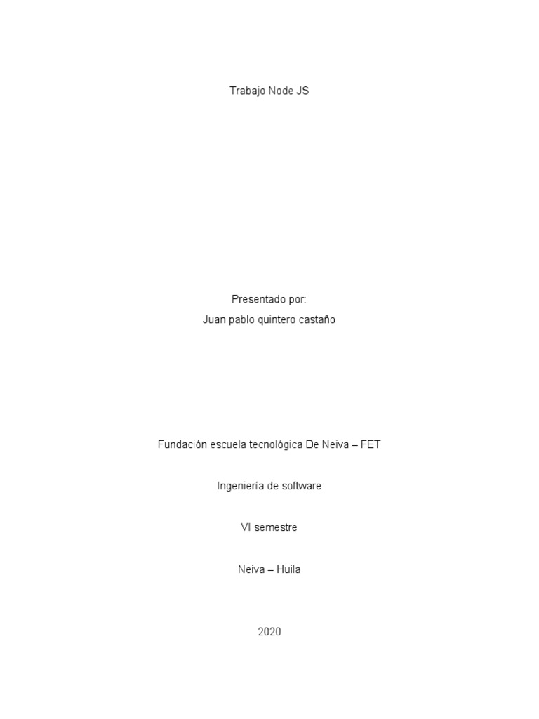 Trabajo Node Js | PDF | Marco de software | Script Java