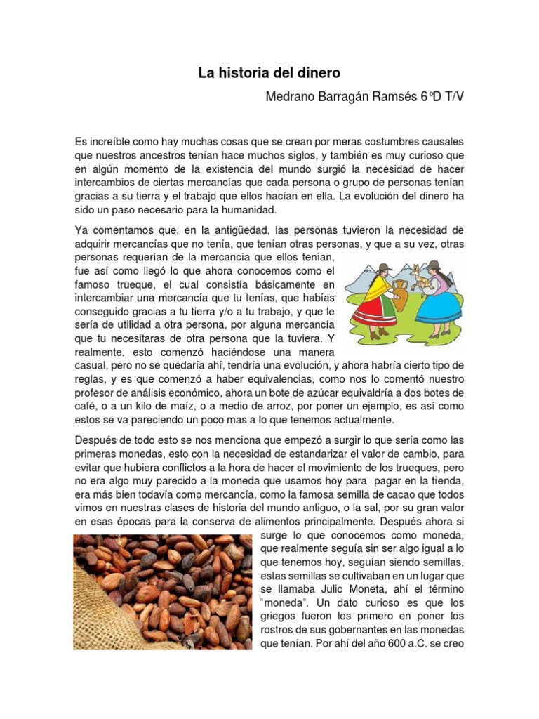 Historia Del Dinero | PDF | Bienes | Monedas