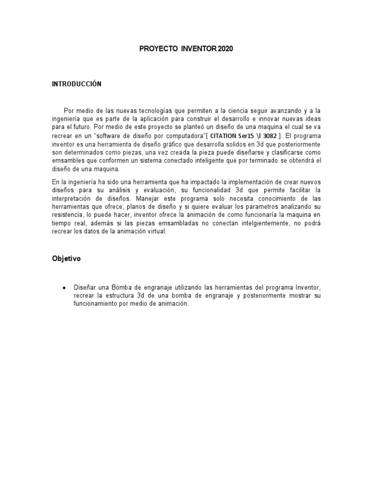 Proyecto Inventor 2020 Listo | PDF | Engranaje | Diseño