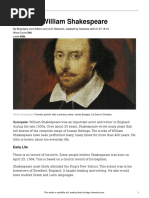 William Shakespeare Biography Questionnaire | PDF
