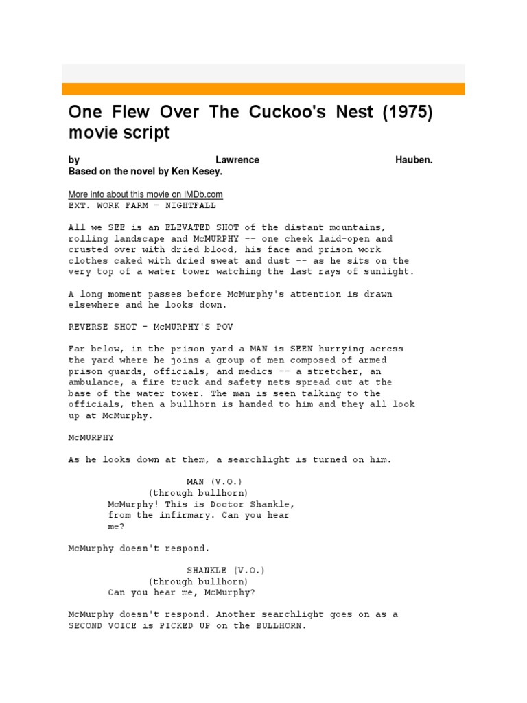 One Flew Over The Cuckoos Nest | PDF