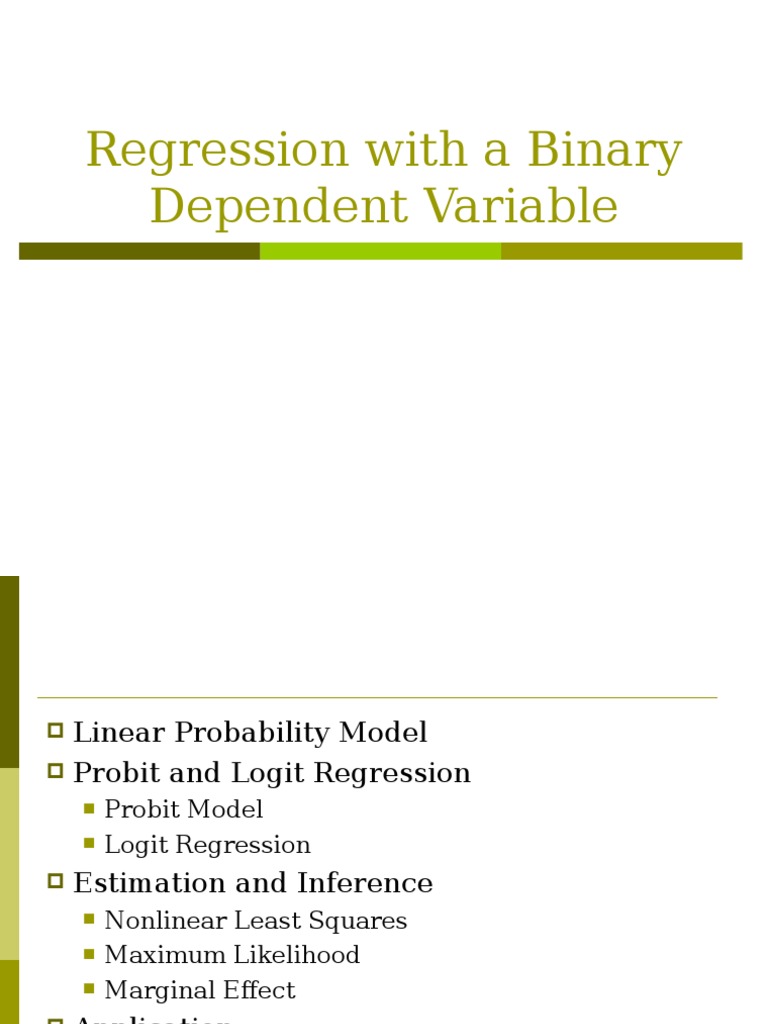 Regression With A Binary Dependent Variable | PDF | Heteroscedasticity | Regression Analysis