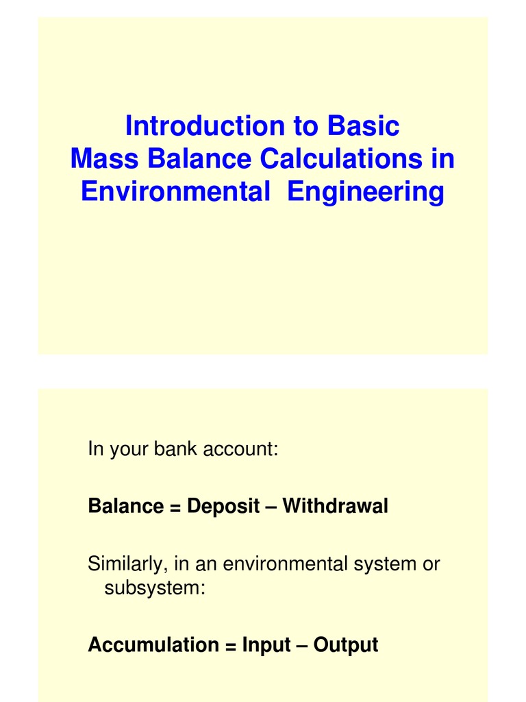 Mass Balance Calculations in Engineering | PDF | Chemical Reactions ...