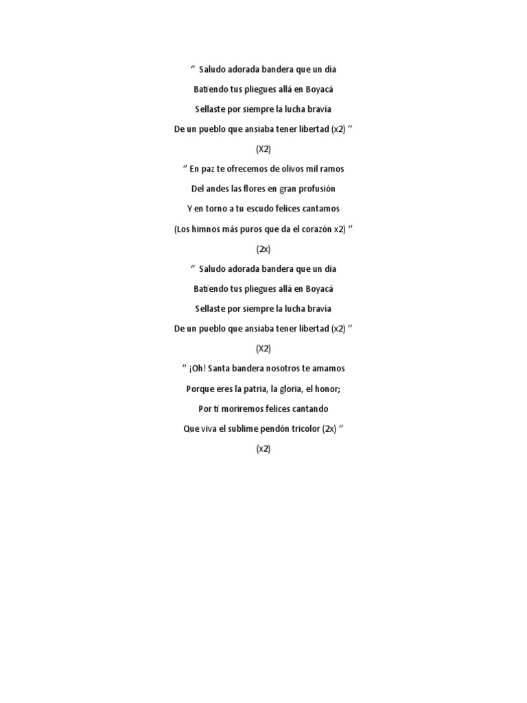 Himno A La Bandera | PDF