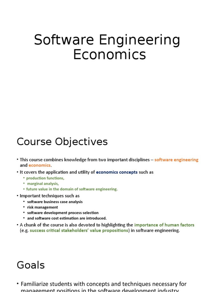 Software Engineering Economics | PDF | Software | Software Development ...