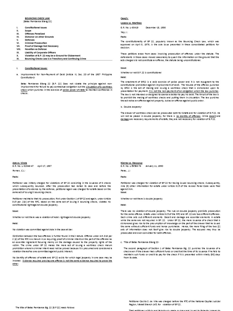 Bouncing Check Law | PDF | Cheque | Crime & Violence