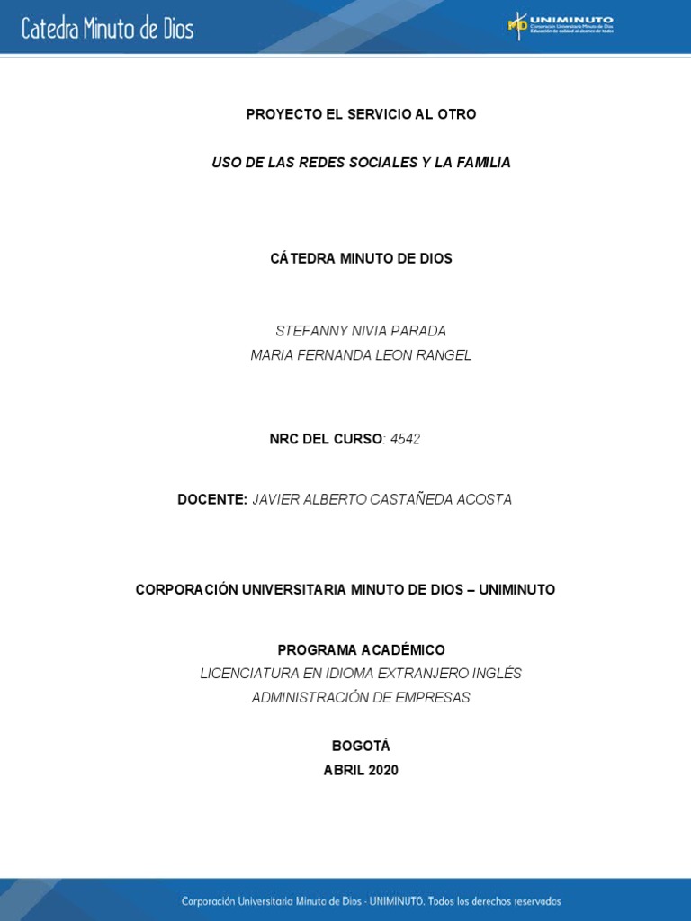 Grupo I - Uso de Las Redes Sociales y La Familia | PDF | Servicio de ...