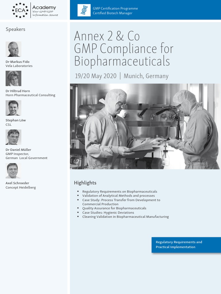 ECA-Annex2 - GMP-Compliance-Biopharmaceuticals PDF | PDF ...