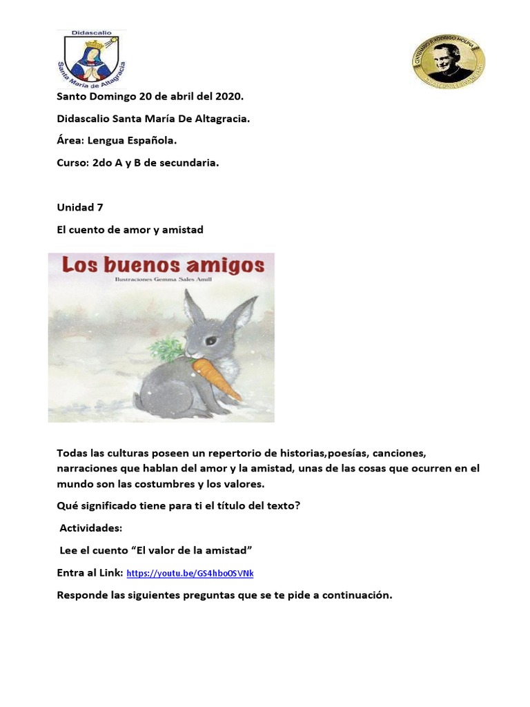 Act 2 Sec A y B Leng Esp 4ta Sem | PDF | Cuentos | Amor