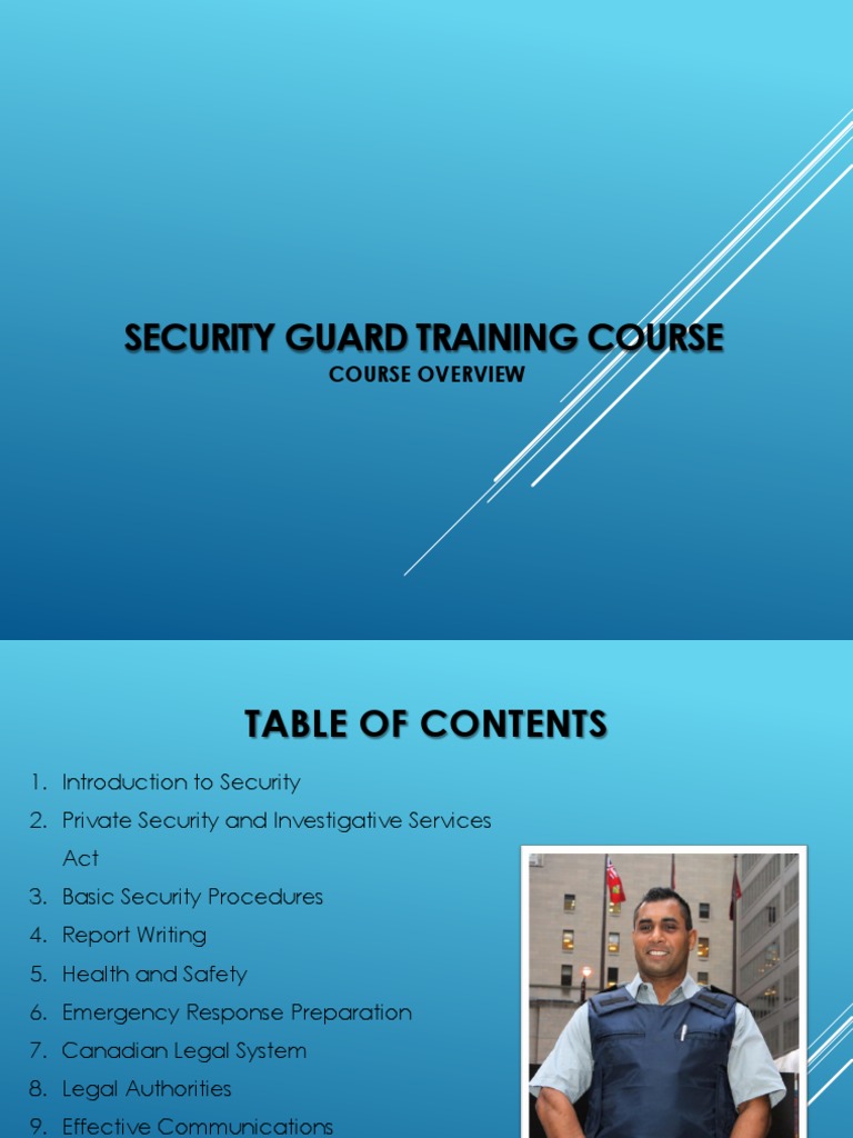 Security Guard Training Course | PDF | Security Guard | Occupational ...