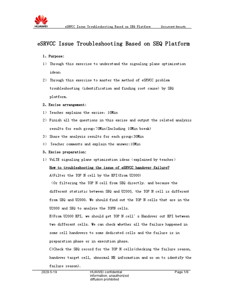 04 ESRVCC Issue Troubleshooting Based On SEQ Platform - New | PDF ...